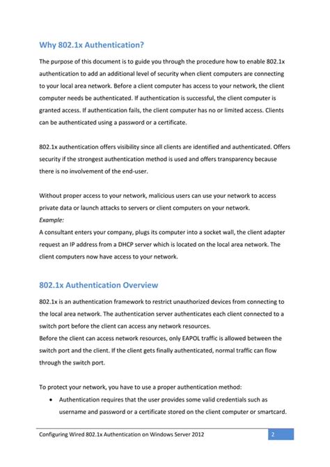 Configuring Wired X Authentication On Windows Server Pdf Computer Networking Computing