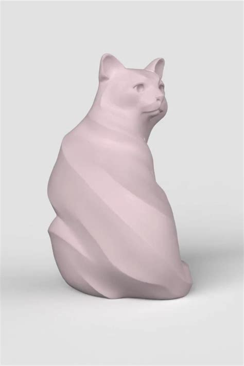 3d Model Stl Cnc Router File 3dprintable Statuette Sitting Cat Artofit