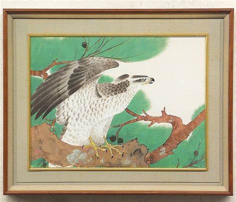 やや傷や汚れありGLC山口玲煕 松鷹 日本画12号共シール 山口華楊の兄 師菊池契月 京都画壇重鎮の落札情報詳細 Yahoo