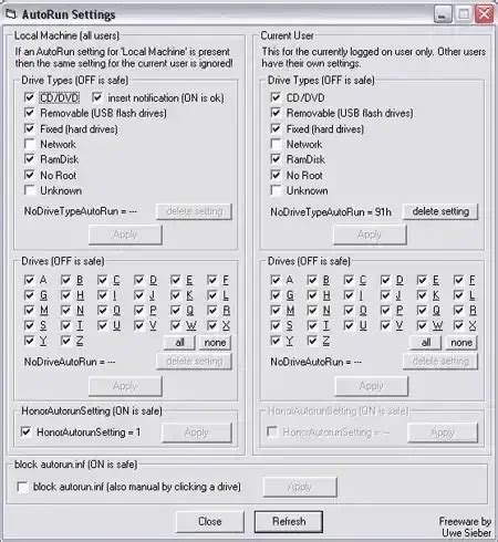 Autorun Settings Pendriveapps