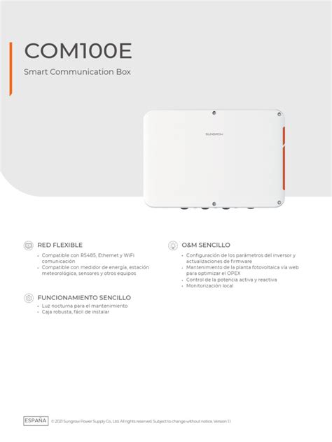 Sungrow Com100e Smart Communication Box Es Pdf Ieee 80211