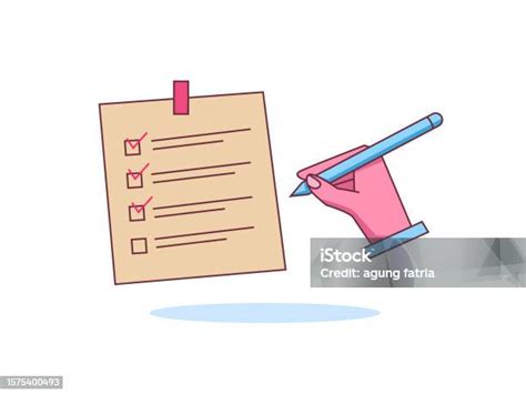 할 일 목록 그림의 확인란에 표시가 있는 작업을 펜으로 똑딱거리는 손 리스트에 대한 스톡 벡터 아트 및 기타 이미지 리스트 손 확인표시 Istock