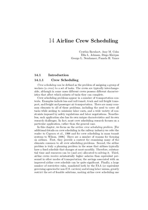 Pdf Airline Crew Scheduling
