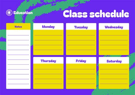 Organize Your Week With Vibrant Class Schedule Template — Kapwing