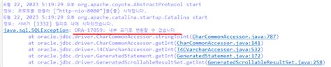 [sql] err ora 17059 내부 표기로 변환할 수 없습니다