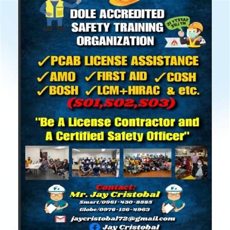 Pcab License Assistance Safety Seminars And First Aid Training