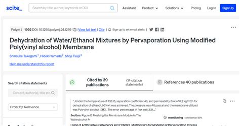 Dehydration Of Waterethanol Mixtures By Pervaporation Using Modified