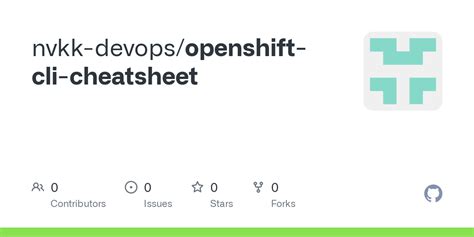 github nvkk devops openshift cli cheatsheet