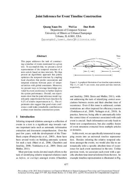 Pdf Joint Inference For Event Timeline Construction