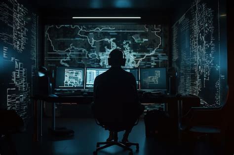 Premium Ai Image A Professional Hacker In A Hood Is Working On Hacking Servers And Websites