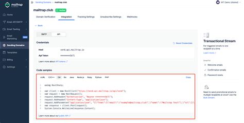 Mailtrap Net Integration Mailtrap Knowledge Base