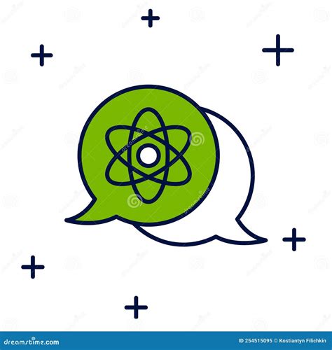 Filled Outline Atom Icon Isolated On White Background Symbol Of Science Education Nuclear