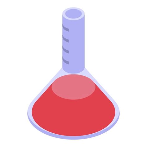 Premium Vector Conical Flask Holding Red Liquid For A Chemistry Experiment
