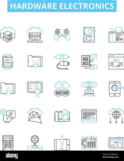 Hardware Electronics Vector Line Icons Set Hardware Electronics