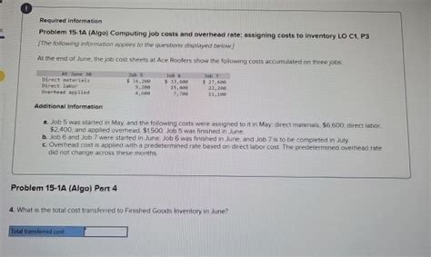 Solved 1required Informationproblem 15 1a Algo ﻿computing