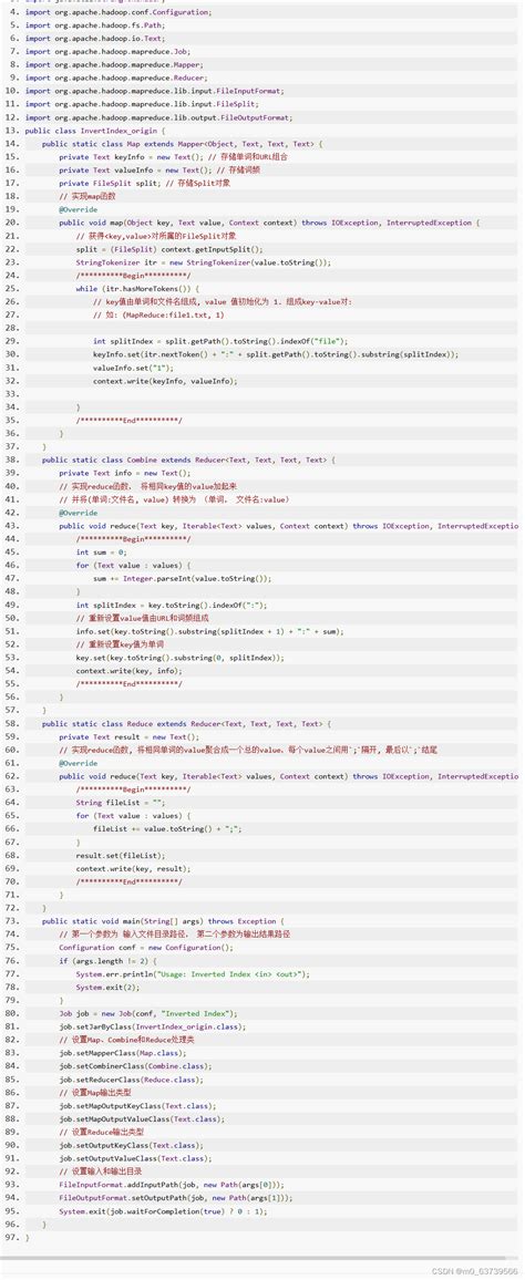 使用 Mapreduce 实现倒排索引 Csdn博客