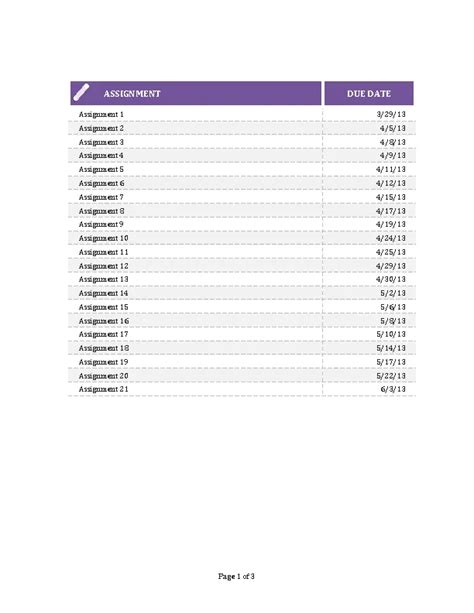 Assignments Templates Archives Pdfsimpli