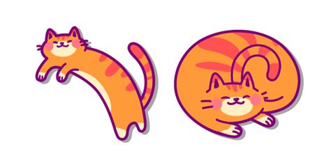 Cute Long Orange Cat Cursor Custom Cursor