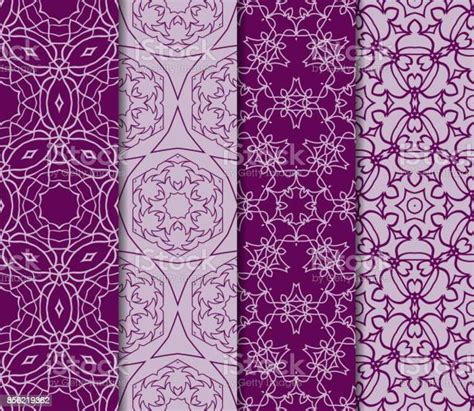 로얄 퍼플 색상의 완벽 한 패턴의 집합입니다 벡터 일러스트 레이 션 배경 화면 및 배경 디자인입니다 꽃 식물에 대한 스톡 벡터 아트 및 기타 이미지 Istock