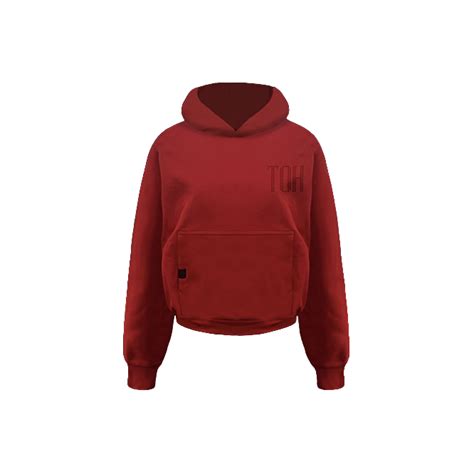 티오에이치 로고 후디 인 레드 Toh Kream