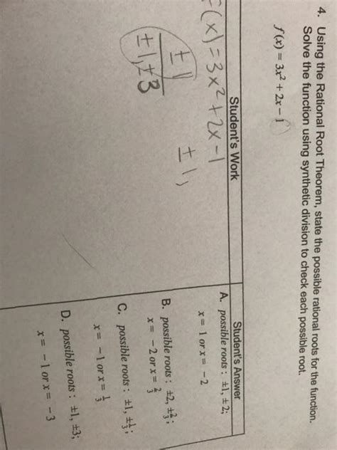 Solved 4 Using The Rational Root Theorem State The