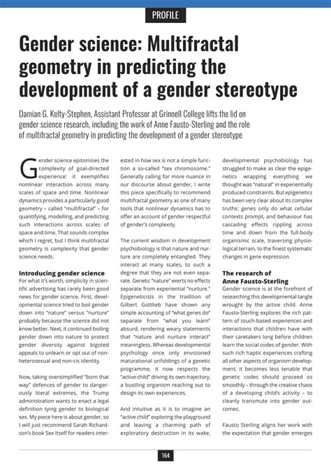 Pdf Gender Science Multifractal Geometry In Predicting The Development Of A Gender Stereotype