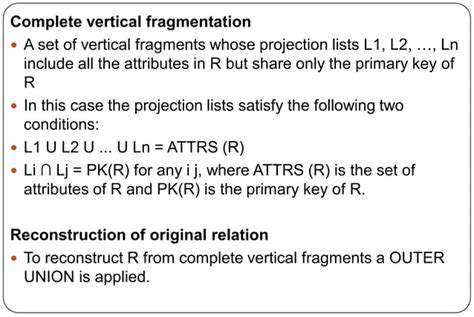 fragmentation and types of fragmentation in distributed database ppt