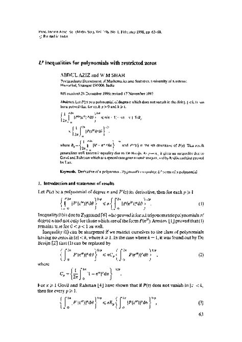 Pdf L P Inequalities For Polynomials With Restricted Zeros