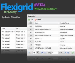 Jquery Data Grid Flexigrid