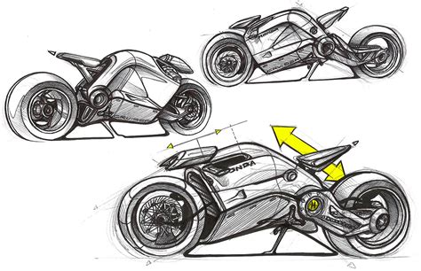 摩托车手绘效果图，满满的干货满满的诚意 普象网
