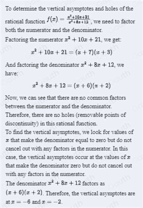 Solved 5 Determine The Vertical Asymptotes And Holes Removable