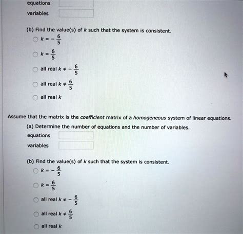 solved equations variables b find the value s of k such that the