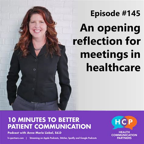 An Opening Reflection For Meetings In Healthcare Health Communication