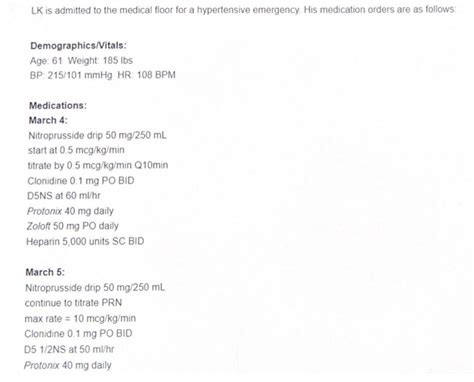 Solved Lk Is Admitted To The Medical Floor For A
