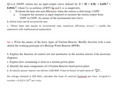 Solved Ii Q5aa 20mw Station Has An Input Output Curve
