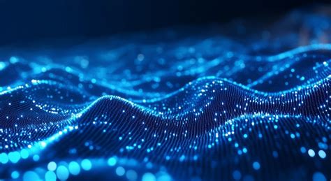 Abstract Digital Landscape With Glowing Data Points And Lines Generative Ai Premium Ai