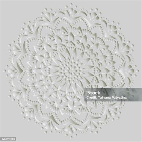 만다라 무늬 화이트 3d 그라데이션 좋은 분위기 0명에 대한 스톡 벡터 아트 및 기타 이미지 0명 대칭 디자인 Istock