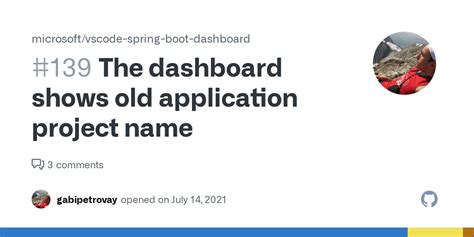 The Dashboard Shows Old Application Project Name · Issue 139