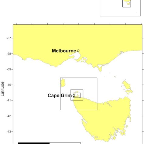 The Five Nested Computational Domains Used In The Model Showing Cell