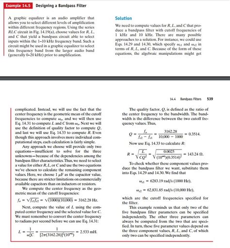 Solved Example Designing A Bandpass Filter A Graphic Chegg