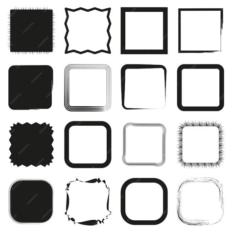 Premium Vector Assorted Square Frames Collection Variety Of Borders Set Geometric And
