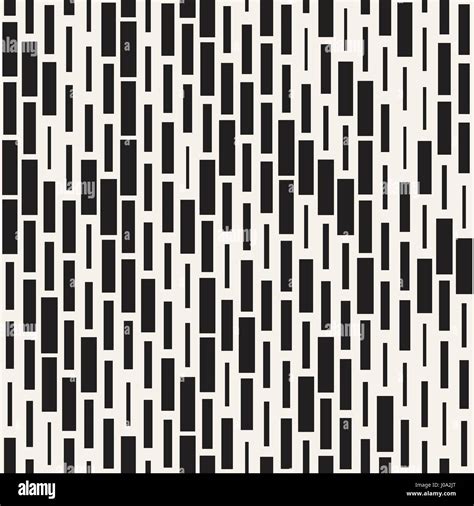 Vector Seamless Black And White Irregular Dash Rectangles Abstract Geometric Background Design