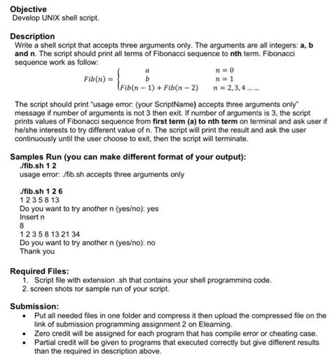 Solved Objective Develop Unix Shell Script Description