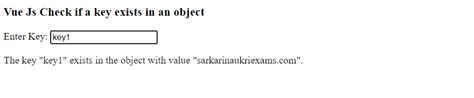 Vue Js Check If Value Exists In Object Check If A Key Exists Vue Js Example