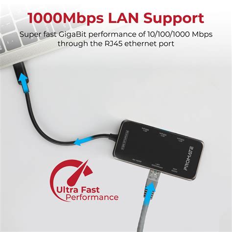 Promate PrimeHub Mini 8 IN 1 Type C Adapter 100W Power Delivery PrimeHub Mini 8in1 Mkateb Com