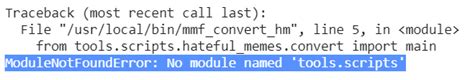 ModuleNotFoundError No Module Named Tools Scripts Issue 260 Facebookresearch Mmf GitHub