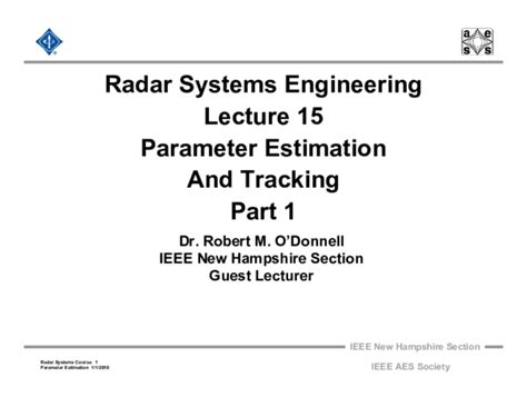 Pdf Ieee New Hampshire Section Radar Systems Course 1 Parameter