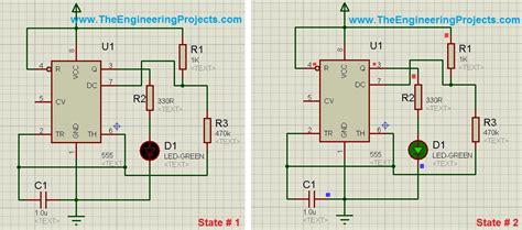 Led Flashing Project With 555 Timer In Proteus The Engineering Projects Artofit