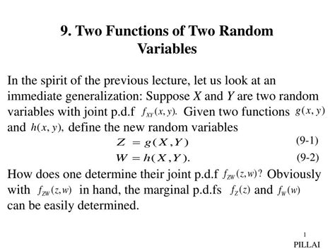 Ppt 9 Two Functions Of Two Random Variables Powerpoint Presentation