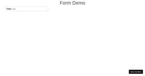 Form Input Not Working Codesandbox